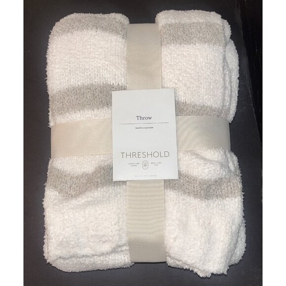 Threshol | Bedding | Threshold Throw Blanket 5in X 60in White And Beige ...